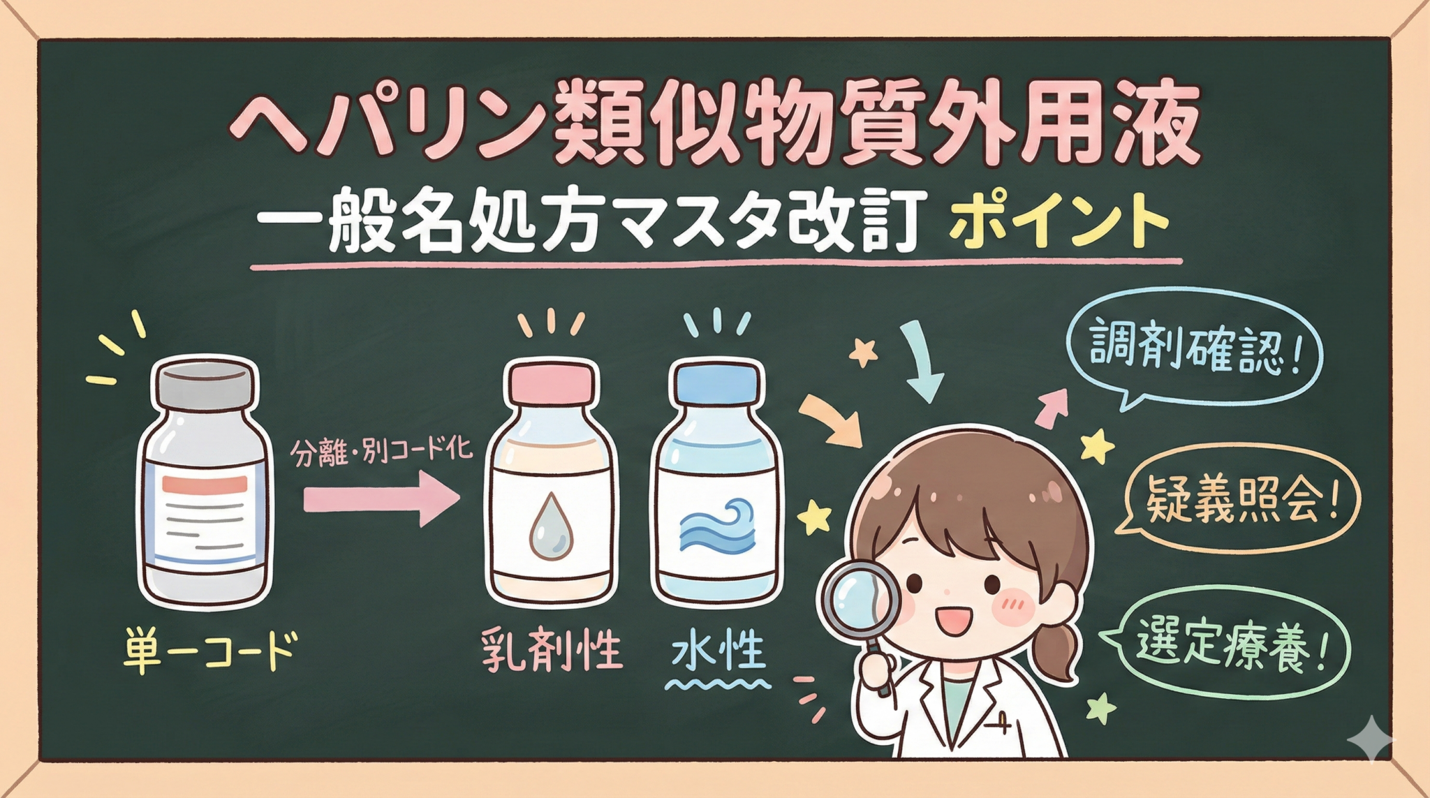 【2025年8月対応】ヘパリン類似物質外用液の一般名処方マスタ改訂｜薬剤師が知っておくべき調剤・疑義照会のポイント – KUROYAKU
